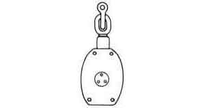 WOODEN BLOCK 1-SHEAVE 5" 14mm SWIVEL HOOK & BECKET, Price for 1, IMPA ...