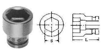 TETRA socket 46 mm for 3/4"impact wrench, for bolt M30, IMPA 590244, P ...